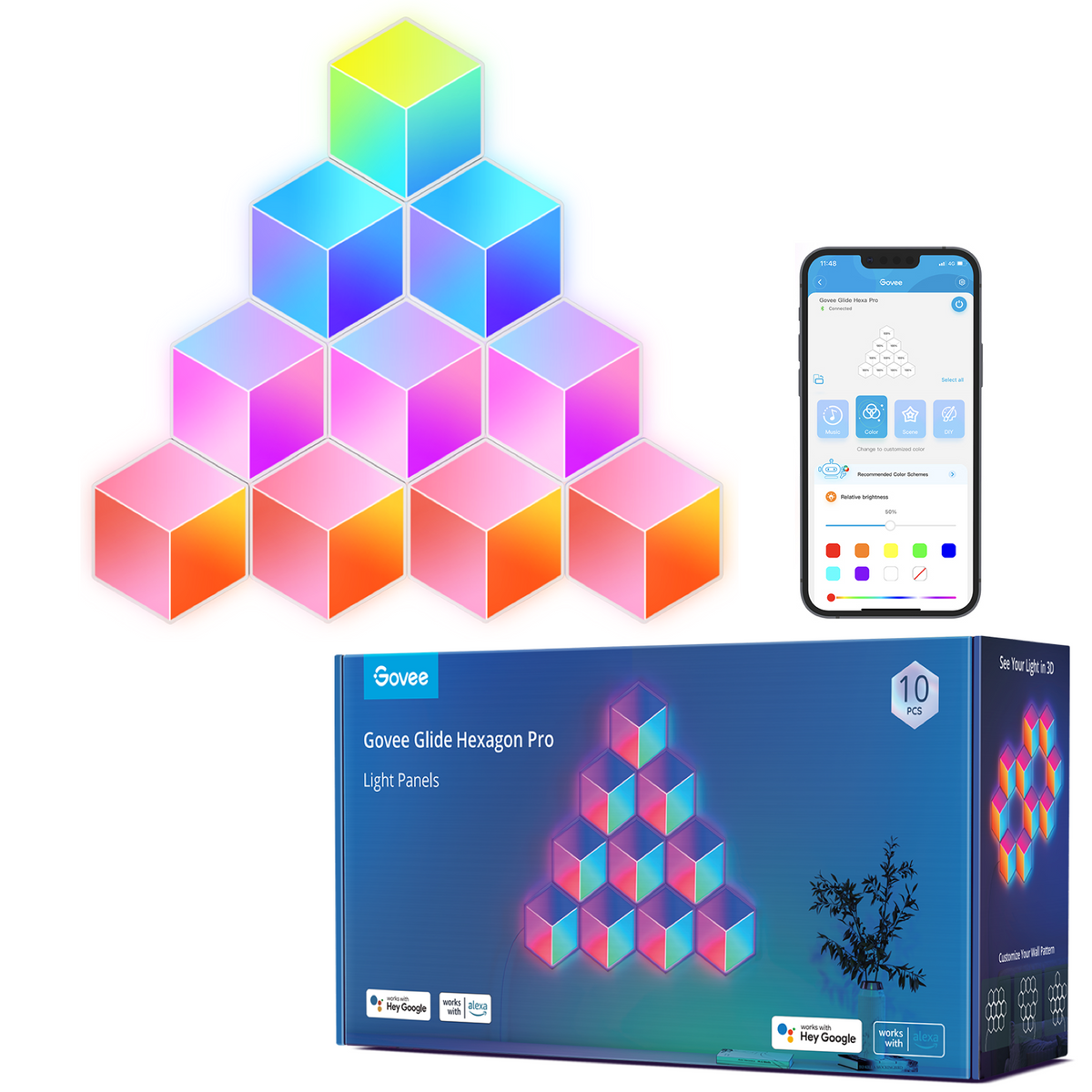 Govee Glide Hexa Pro 3D LED Light Panels (10PCS) - Smart Light – Govee ...