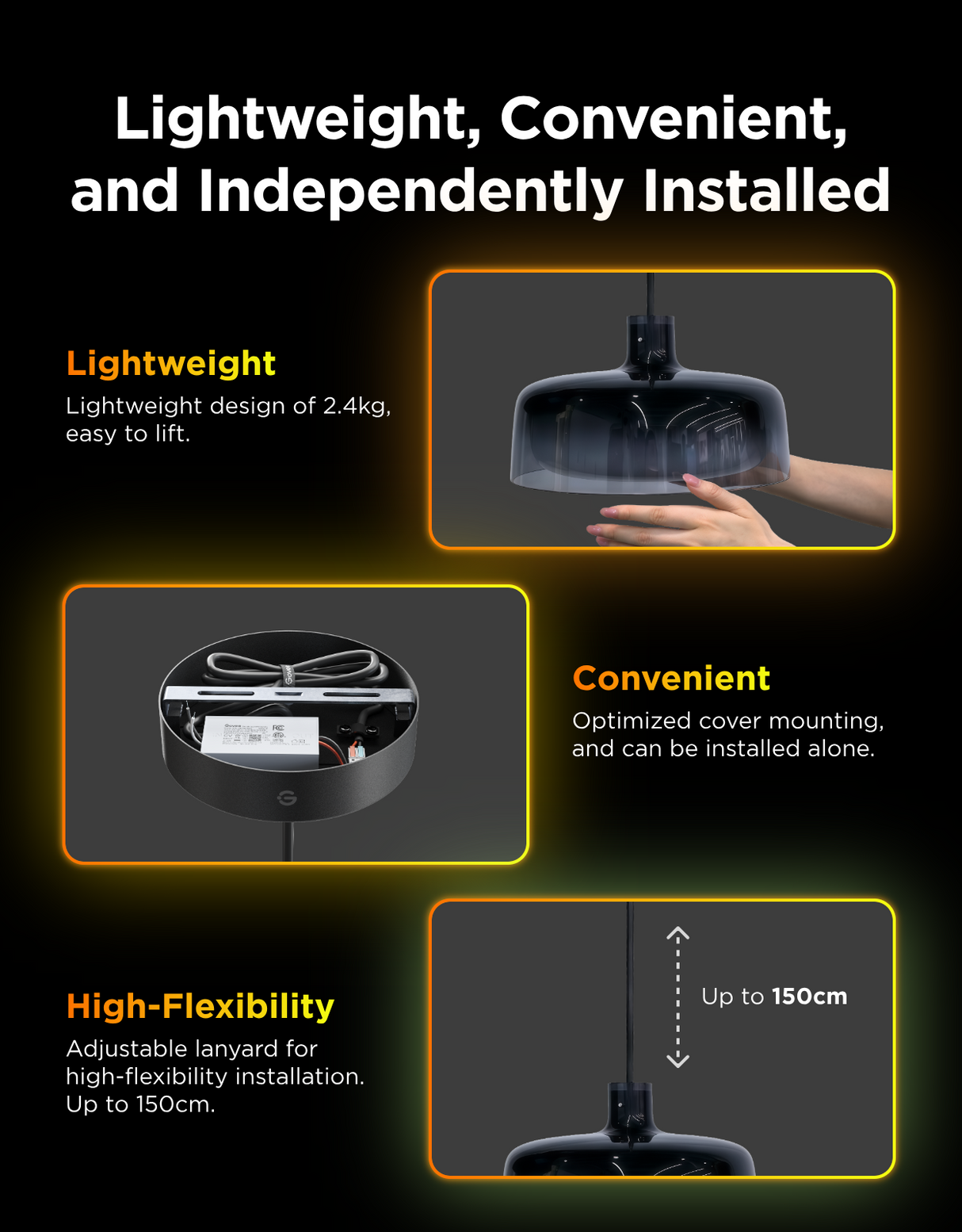 Govee Pendant Light for Kitchen Island, Three-Layer RGBIC Smart Lighti ...