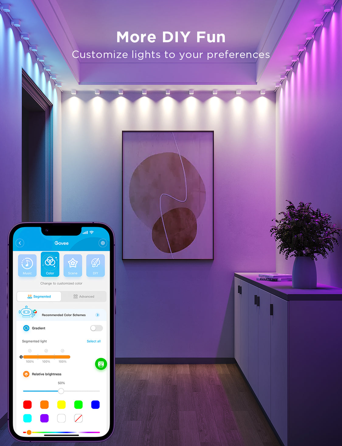 Govee Rgbic String Downlights Smart Rgbic Ambient Wall Ceiling Light