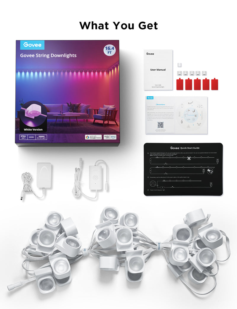 Govee RGBIC String Downlights - Smart RGBIC Ambient Wall/Ceiling Light ...